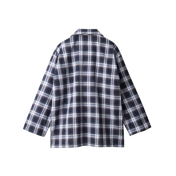 POLO BCS パジャマ ルームウェア 綿100％ サッカー素材 チェック柄 長袖 前開き M-5L 大きいサイズ メンズ nissen ...