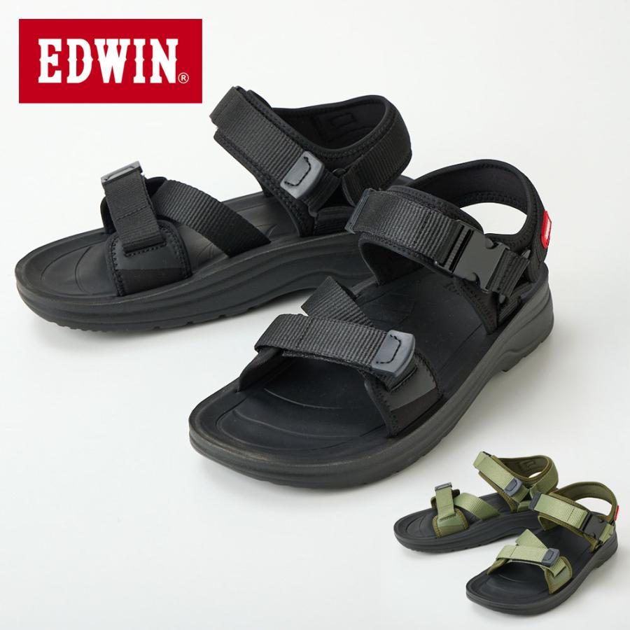 EDWIN 靴 シューズ スポーツサンダル クッションフットベッド エドウイン 25.0-28.0cm メンズ ニッセン nissen ...