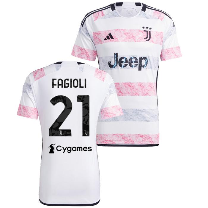 adidas ユベントス 23-24 アウェイ 半袖 ユニフォーム No.21 ファジョーリ + Cygamesスポンサー付き【adidas ...