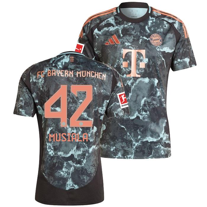 adidas バイエルンミュンヘン 24-25 アウェイ 半袖 ユニフォーム No.42 ムシアラ+ブンデスリーガパッチ付き【adidas ...