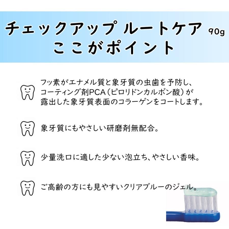 ライオン デント チェックアップ ルートケア 90g 1本 LION DENT Check-Up rootcare 高濃度フッ素配合 1450ppm F 歯磨き粉 :curc-001:お口のお ...