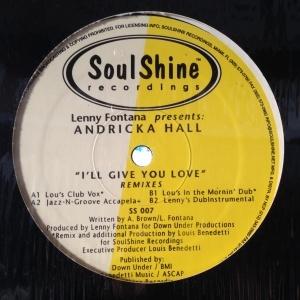 12inchレコード LENNY FONTANA presents ANDRICKA HALL / I'LL GIVE YOU LOVE ...
