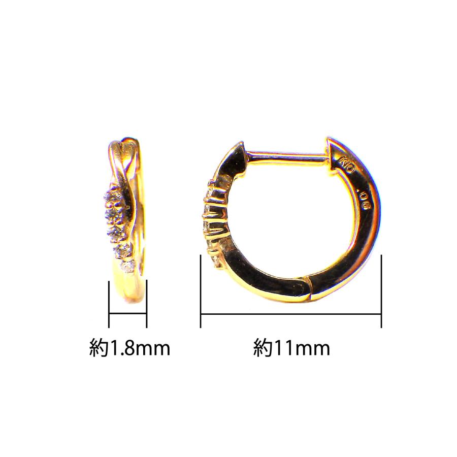 K10YG(10金イエローゴールド) ダイヤフープピアス メンズ レディース ペア 両耳 ダイヤモンド 中折れピアス 輪っかピアス シンプル :54936TY:Fec’s - 通販 ...
