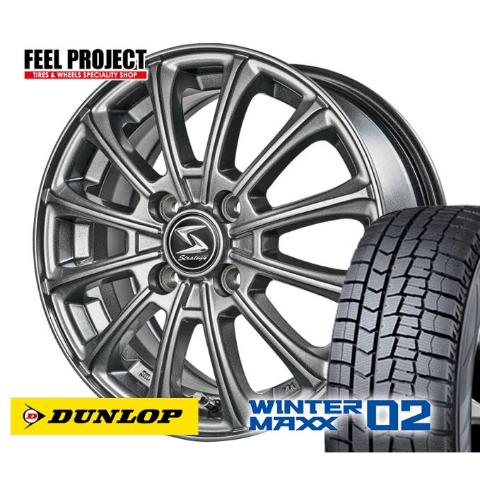 WINTER MAXX 02 ダンロップ ウィンターマックス WM02 165/65R14 スタッドレス ＆ アルミ 165/65-14 14インチ 4本セット : FEEL-PROJECT ...