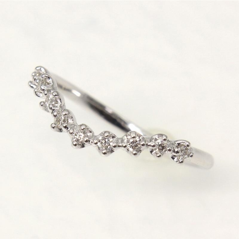 K18 ホワイトゴールド ダイヤ V字 リング fefプライス : プチジュエリーfefエフイーエフ - 通販 - Yahoo!ショッピング