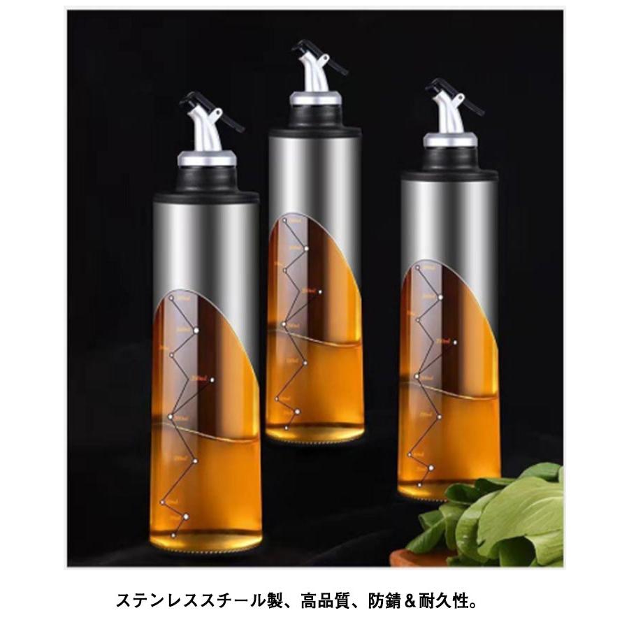 3本セット オイルボトル 調味料入れ ボトル 保存容器 650ml ガラス ステンレス ステンレス製 ガラス構造 クリア 密封キャップ オリーブオイル : Feliceショップ - 通販 ...