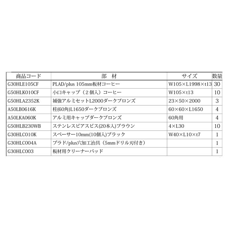 フェンス 規定サイズセット プラド plus W6000mm H1140mm 板材10段 板隙間10mm 柱(60角)L1650 ...