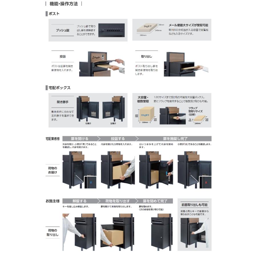 LIXIL リクシル 機能門柱FF フレームセット 単色 センターブロック加工無し（インターホン露出用） ボックスセットKN 前入れ後取り出しポスト錠付き : エクステリア・ガーデン ...