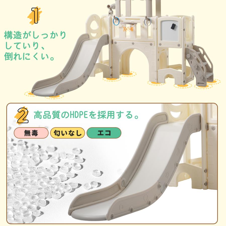 すべり台 9in1 キャッスル 大型遊具 すべりだい スライダー 室内 遊具 バスケットゴール お絵描きボード 収納 キッズ キッズパーク 子供 誕生日プレゼント : Feliz lar ...