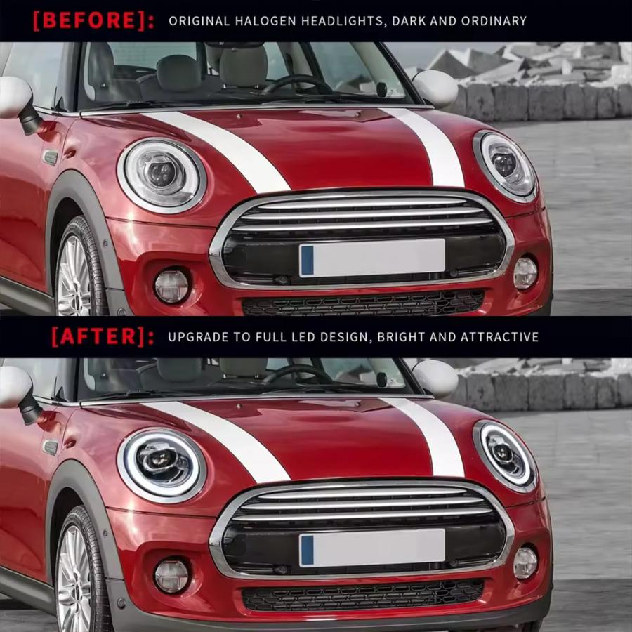 BMW ミニ F54 クラブマン F55 F56 F57 JCW 2014-2021 LED ヘッドライト アセンブリ 流れウインカー 日本仕様品 Eマーク カスタム : FF-carshop ...