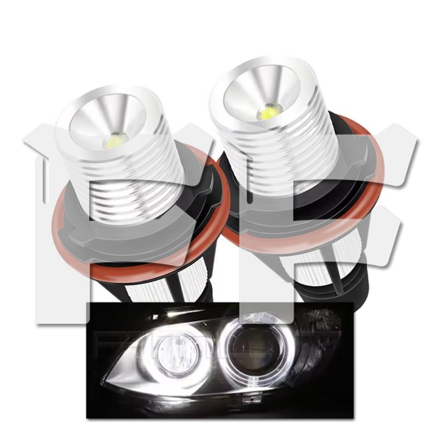 ホワイト BMW イカリング エンジェルアイ E39 E59 E53 E60 E31 E63 E64 E65 E66 E83 E87 X3 X5 M6 M5 LEDライト 2個 : FF ...