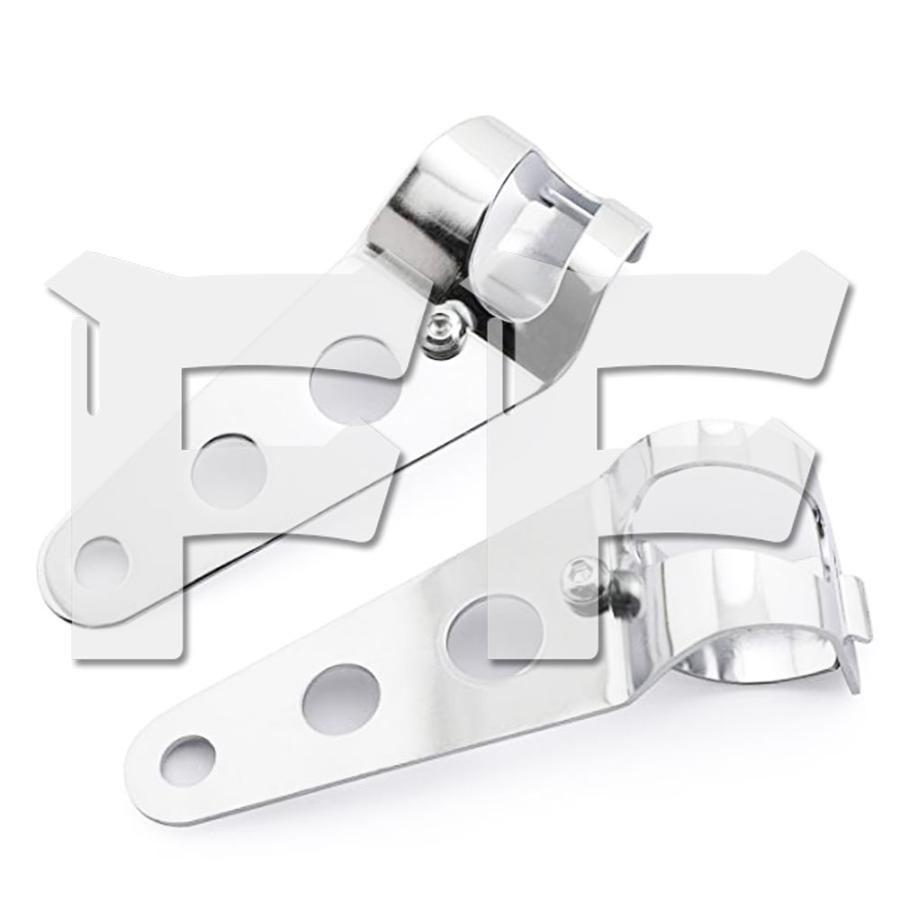 送料無料 オートバイ ホンダ スズキ ヤマハ カワサキ ハーレーなど.. ヘッドライト ブラケット ステー 27-37mm ユニバーサル シルバー : FF-carshop - 通販 ...