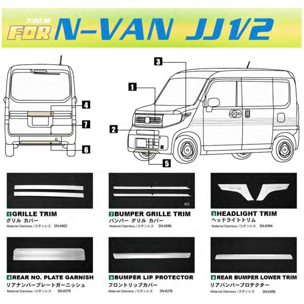 送料無料 ホンダ N-VAN エヌバン JJ1 JJ2 G/L 2018年7月〜 ドアベゼル ドア パネル ガーニッシュ メッキ ステンレス製 鏡面 : FF-carshop - 通販 ...