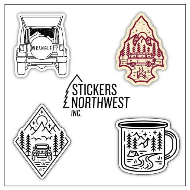 STICKERS NORTHWEST ステッカー プリントステッカー ウォータープルーフ シール スティッカーズ ノースウエスト 車用 ...
