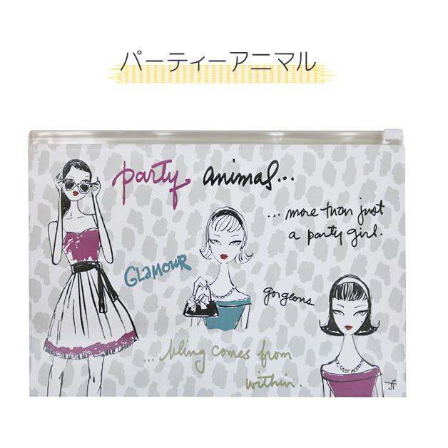 Jeffrey Fulvimari ジェフリーフルビマーリ クリアポーチ クリアケース 小物入れ 旅行 パーティアニマル リボンガールズ ミニ ...