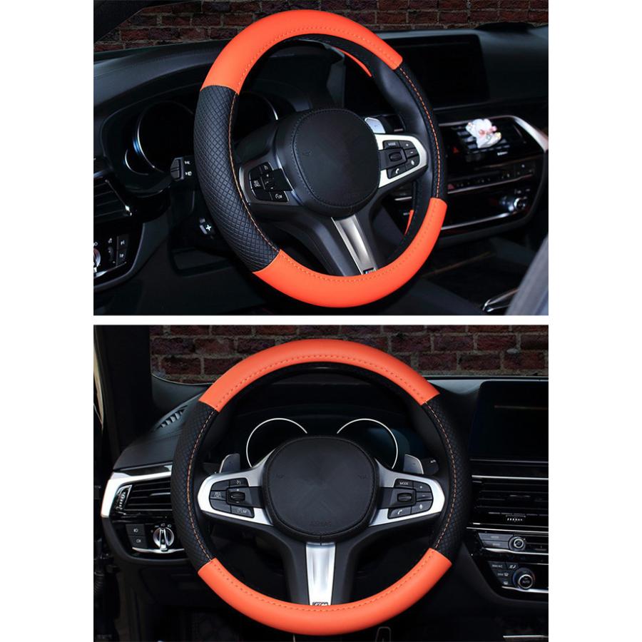 ハンドルカバー おしゃれ バイカラー 軽自動車 Sサイズ かわいい パステル くすみカラー ツートン 普通車 ステアリング : FFKOストア - 通販 - Yahoo!ショッピング