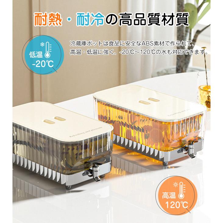 ＜2点購入2000円OFFクーポン＞冷水筒 耐熱 ピッチャー 横置き おしゃれ 麦茶ポット 洗いやすい 熱中症対策 家庭用 送料無料 蛇口付き 冷蔵庫ポット 3.5L 大容量 :fh ...