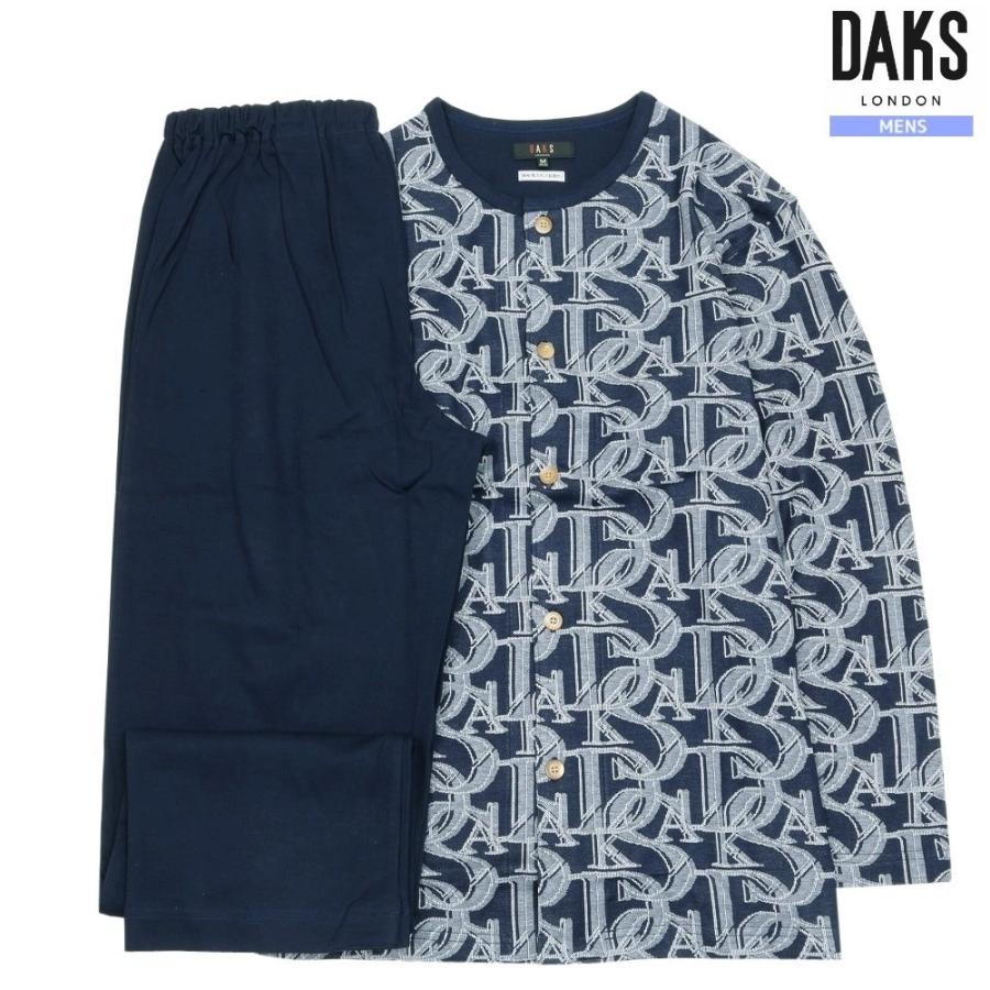 DAKS パジャマ ダックス 35%OFF メンズ ラッピング無料 日本製 BIG LOGO 前開き 紳士 長袖 長ズボン 紺 160524 : フラワー - 通販 - Yahoo!ショッピング