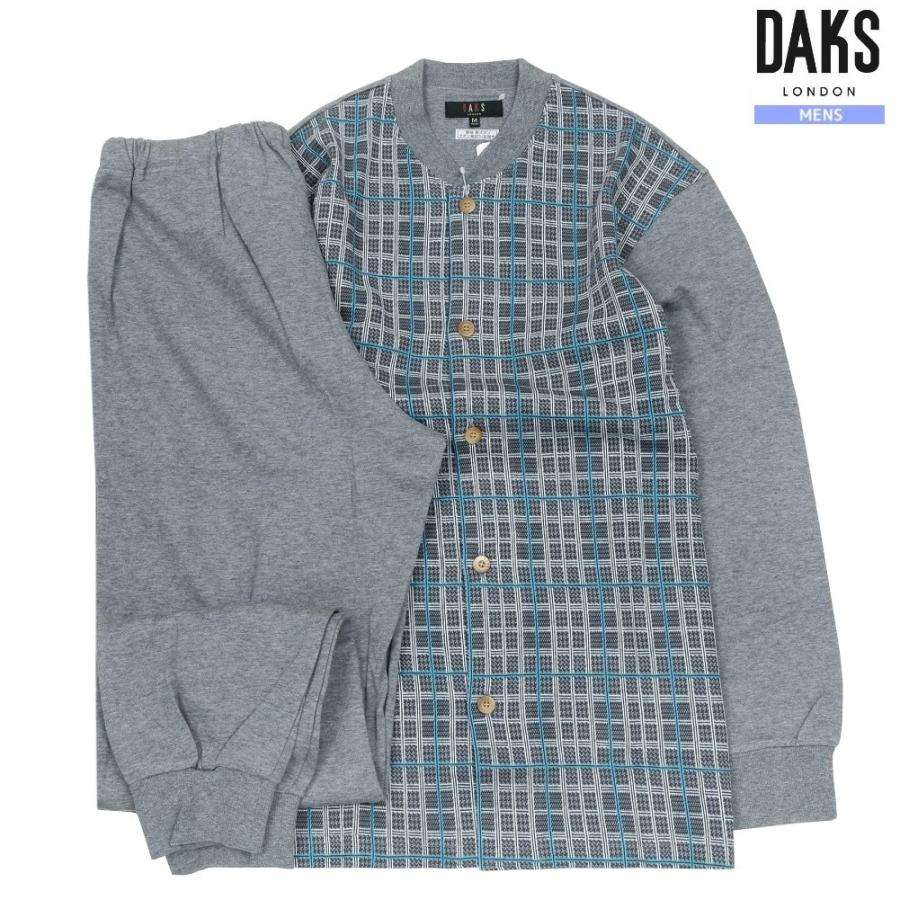 DAKS パジャマ ダックス 35%OFF メンズ ラッピング無料 日本製 チェック切替 前開き 紳士 長袖 長ズボン グレー 160524 : フラワー - 通販 - Yahoo!ショッピング