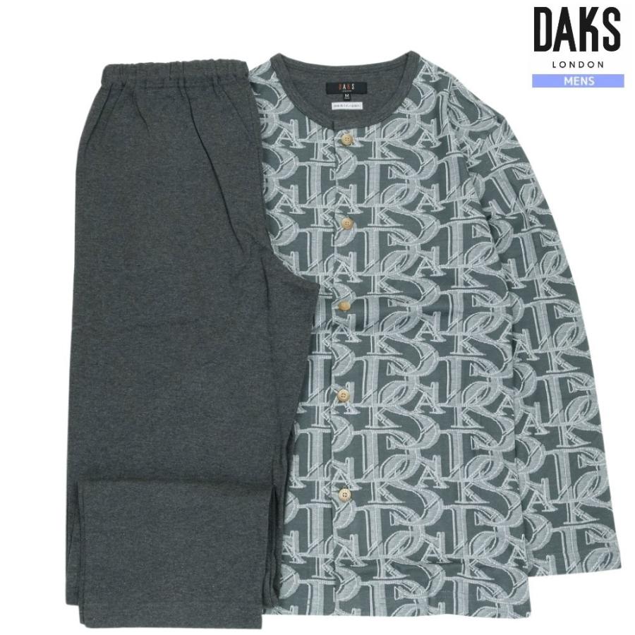 DAKS パジャマ ダックス 35%OFF メンズ ラッピング無料 日本製 BIG LOGO 前開き 紳士 長袖 長ズボン グレー 160524 : フラワー - 通販 - Yahoo!ショッピング
