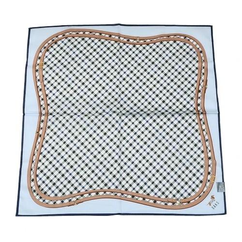 DAKS（ダックス） 訳あり商品 ハンカチ 2枚セット レディース ブランド 日本製 ハウスチェック / ダックスフンド チェック コットン 大判 グレー×青 300125 : フラワー ...