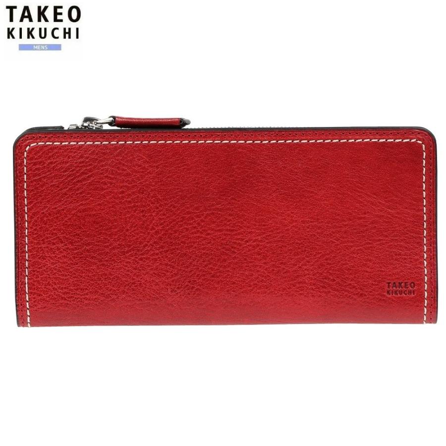 TAKEO KIKUCHI タケオキクチ 長財布 33%OFF メンズ ブランド 本革 シンプル レザー 薄型 L字ファスナー 赤 030425 送料無料 : フラワー - 通販 ...