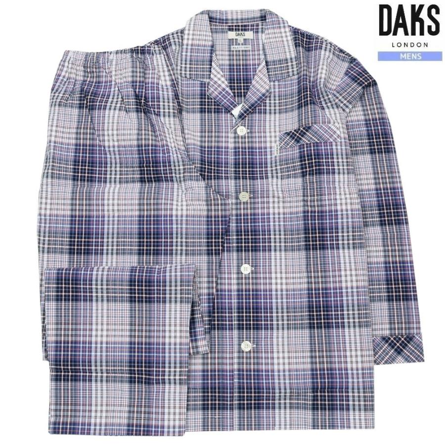 DAKS パジャマ ダックス 26%OFF メンズ ブランド 日本製 春夏生地 チェック 前開き 紳士 長袖 長ズボン 紺 0205BE 送料無料 : フラワー - 通販 - Yahoo!ショッピング