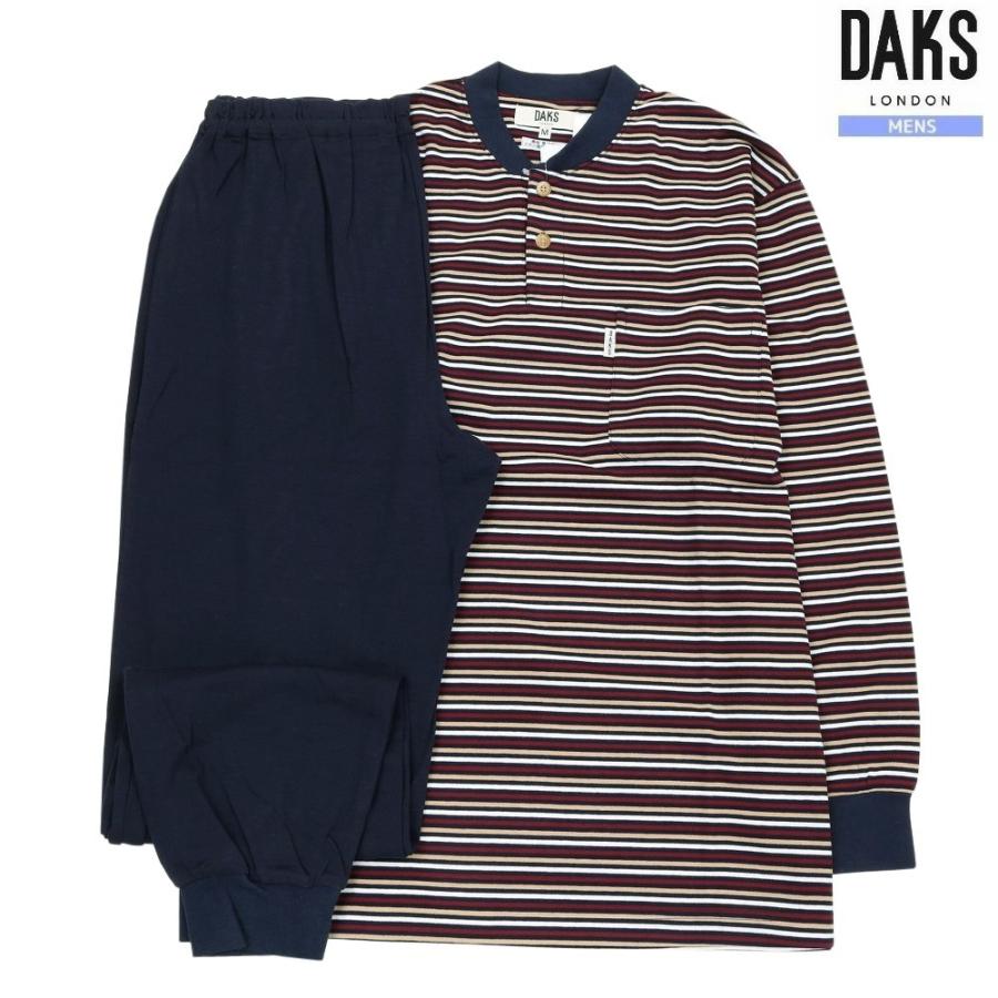DAKS パジャマ ダックス 31%OFF メンズ ブランド 日本製 ソフトスムース ボーダー ヘンリーネック 紳士 長袖 長ズボン 赤 2407BE 送料無料 : フラワー - 通販 ...