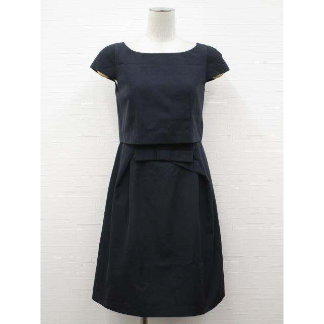 ジャスグリッティー JUSGLITTY Luxe ひざ丈 フレンチスリーブ 半袖 ラウンドネック ワンピース 1 ダークネイビー : レディースファッションのフィカス - 通販 - Yahoo ...