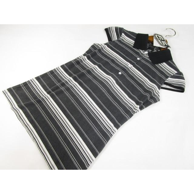 55DSL 新品タグ付 フィフティーファイブディーエスエル 55 DSL 半袖 ポロシャツ風カットソー M ダークグレー ホワイト ボーダー柄 メール便可 : レディースファッションのフィカス ...