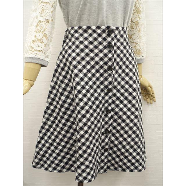 C.D.S BASIC 新品タグ付 C.D.S. BASIC＆PARK GIRL 洗える 7分袖カットソー+フレアスカート コーディネート2点セット M相当 灰 白 花柄 黒 チェック ...