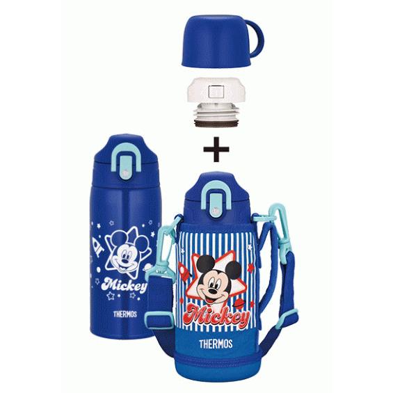 サーモス 真空断熱 2ウェイボトル ステンレスボトル ミッキー 2WAY THERMOS 水筒 0.6L FHO-601WFDS BL 600ml 水筒 子供 入園 ...