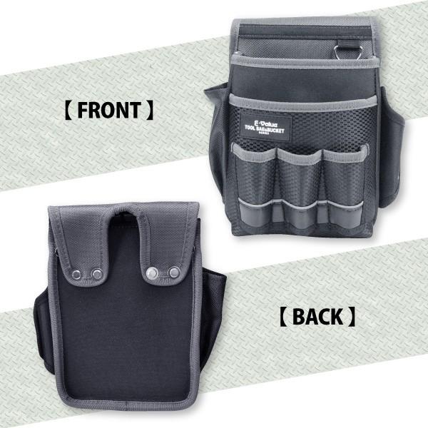 E-Value 腰袋 工具ホルダー ツールバッグ 藤原産業 EDK-3D ホルダー付き ブラック＆グレー 軽量 現場作業 道具収納 : 作業用品のファイト - 通販 - Yahoo!ショッピング