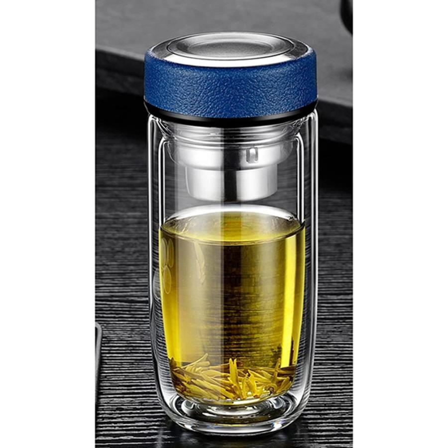 ガラス水筒 ダブルウォール 二重ガラス 茶漉し付き 280ml 400ml 304ステンレス茶こし クリアボトル ウォーターボトル 車載 : Figurina - 通販 - Yahoo!ショッピング