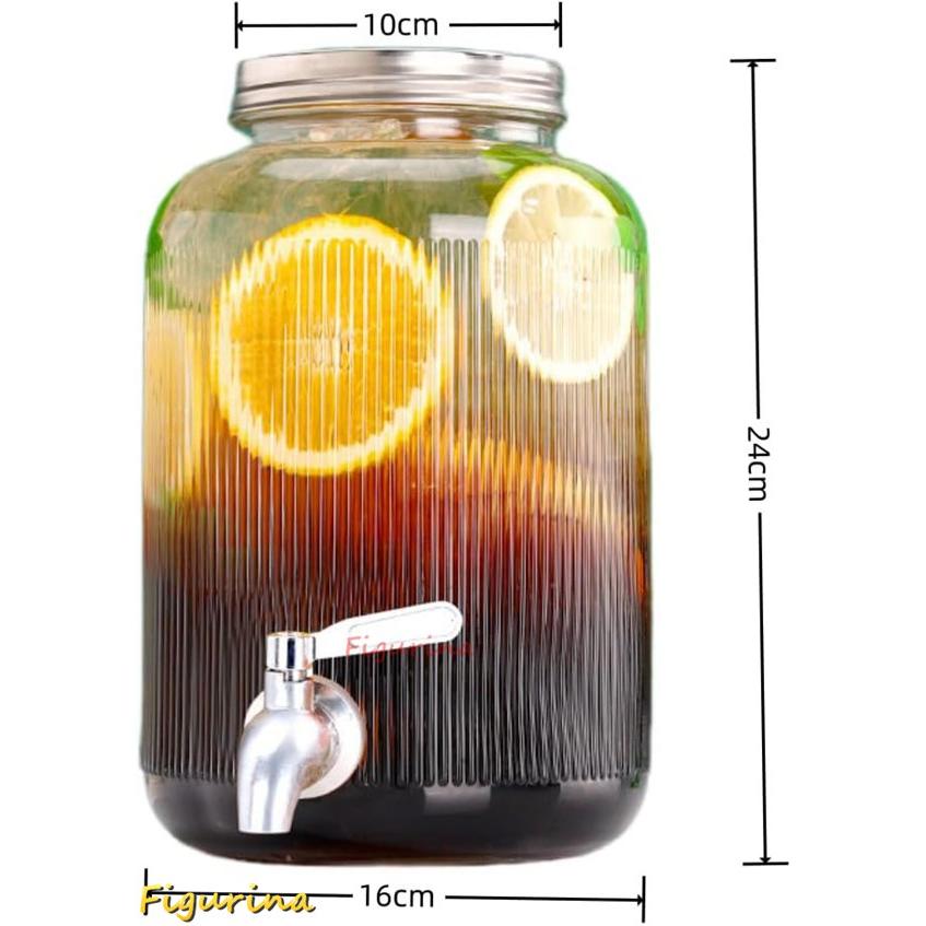 ドリンクサーバー ガラスドリンク サーバー 蛇口付き大容量 （2.5L 4L 6L） : yb240703bd95orfk : Figurina - 通販 - Yahoo!ショッピング