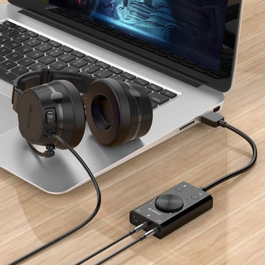 【処分特価】 ORICO SC2-BK オーディオカード USBサウンドカード ステレオ マイクオーディオジャック 自由ドライバー (2C ...