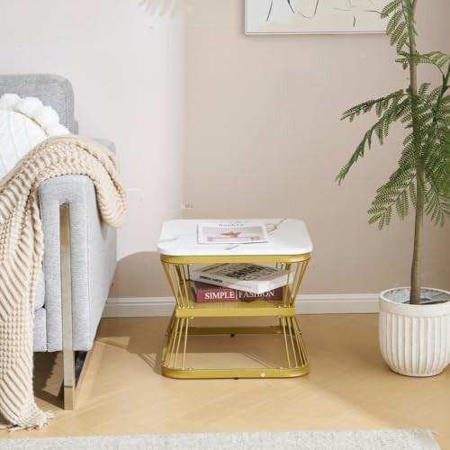 OSJ ネストテーブル 大理石 ローテーブル センターテーブル ゴールド脚 おしゃれ 入れ子式 正方 : ファイナルショッピング - 通販 - Yahoo!ショッピング