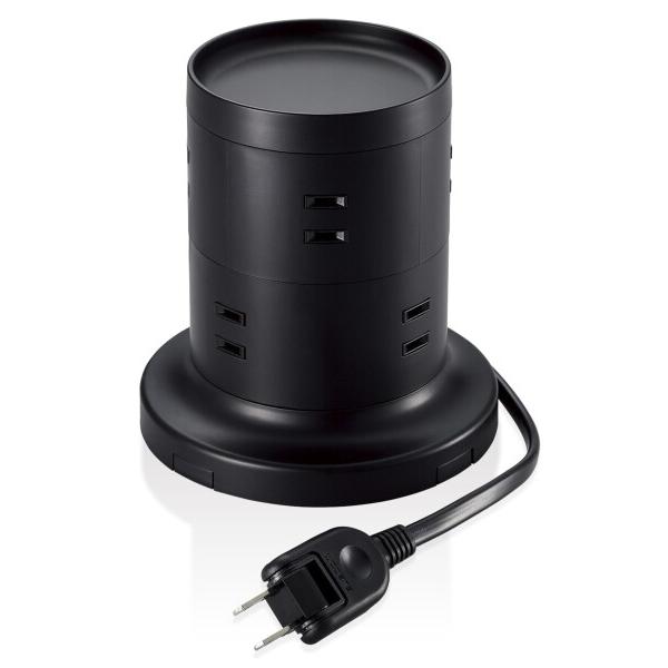 CELL(ELECOM) エレコム 電源タップ タワー型 延長コード ( 8個口 ) 固定パーツ付 雷ガード ほこりシャッター 2m : ファイナルショッピング - 通販 - Yahoo!ショッピング