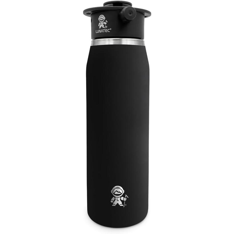 Lunatec ルナテック アウトドア キャンプ 水筒 マイボトル アクアボット 真空断熱ボトル1000ml ブラック LTA1061000 ...