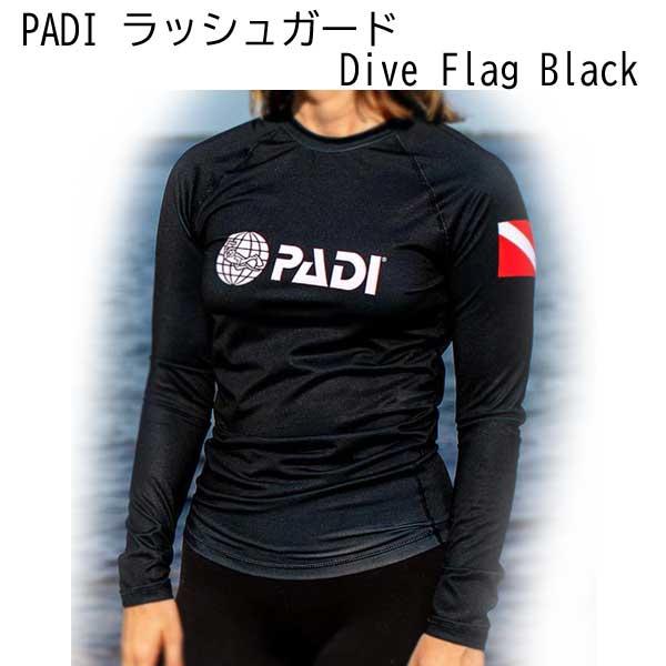 PADI PADI GEAR PADI ラッシュガード Dive Flag Black ラッシュガード リサイクル素材 ユニセックス ...
