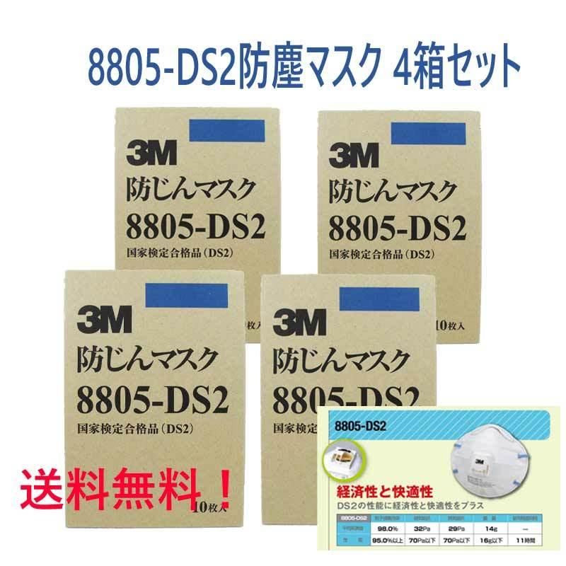 3M 8805 DS2 防塵マスク(10枚入り) ×4箱セット / 国家検定合格品 DS2/ 防じんマスク : ファインカラーズ ヤフー店 ...