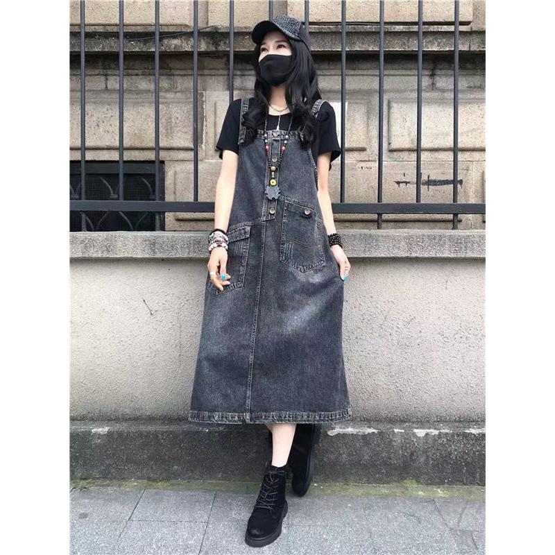 サロペット デニム ワンピース ジャンパー スカート aライン