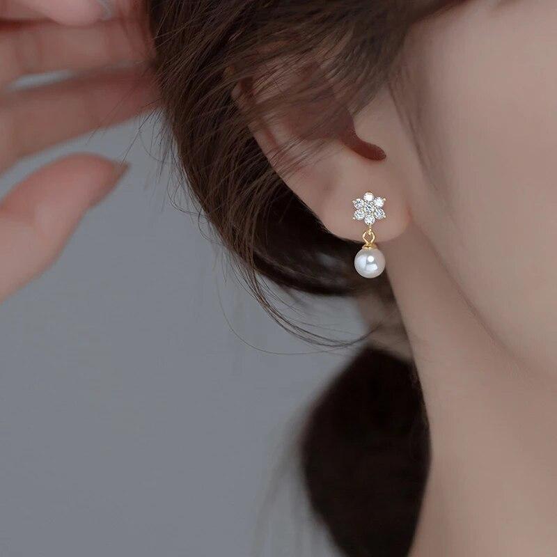 ピアス 花 フラワー ゴールド シルバー ラウンド パール リング レディース 真珠 女性 リアル 925 スター 星リング CZ 18K : FineJewelrys - 通販 ...