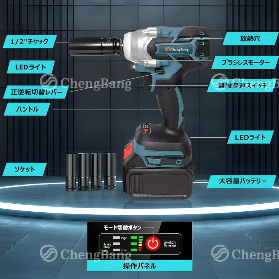 インパクトレンチ インパクトドライバー タイヤ交換 18V 21V マキタ対応 セット コードレス 1台3役 : フィオッコストア - 通販 - Yahoo!ショッピング