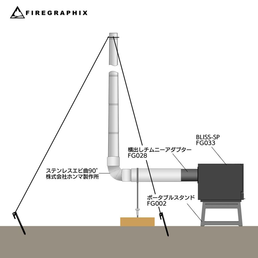 ＜FG047＞横出しチムニーアダプター : FIREGRAPHIX - 通販 - Yahoo!ショッピング