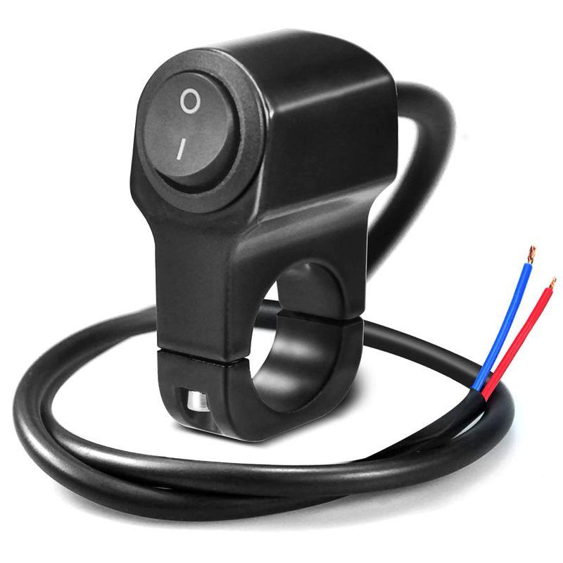 YFFSFDC バイク スイッチ 防水 12V 22mm ヘッドライトフォグスポットライト ハンドルスイッチ 取付け 簡単 ハンドルバーオー : First Pearl - 通販 ...