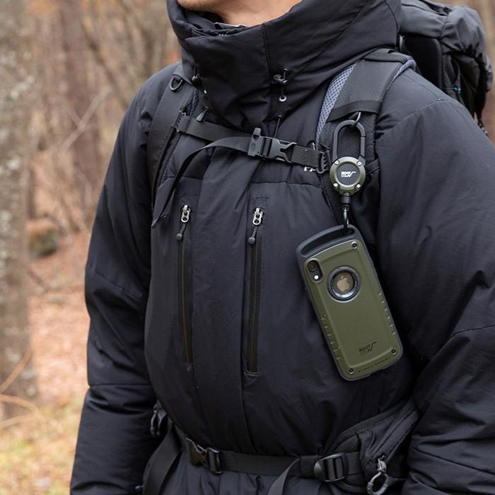 ROOT CO. GRAVITY MAGREEL 360 カラビナ キーホルダー おしゃれ リール マグネット内蔵ホルダー ルートコー 伸びる アウトドア 登山 キャンプ 釣り メンズ ...