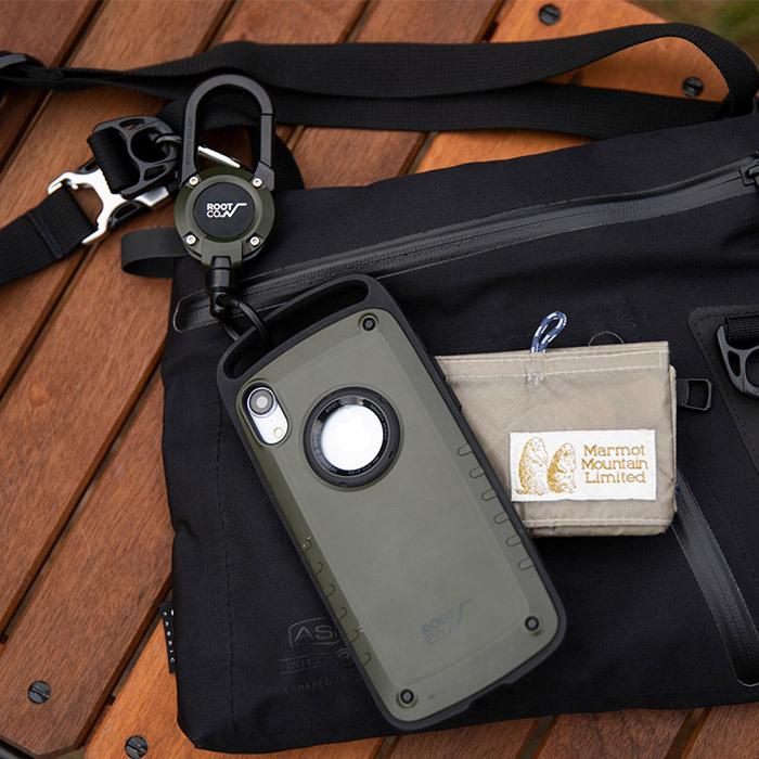 ROOT CO. GRAVITY MAGREEL 360 カラビナ キーホルダー おしゃれ リール マグネット内蔵ホルダー ルートコー 伸びる アウトドア 登山 キャンプ 釣り メンズ ...