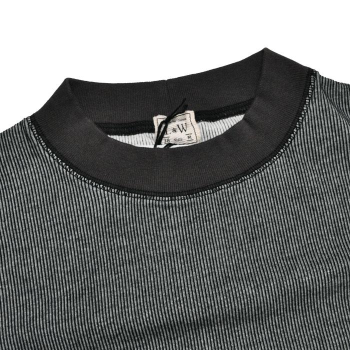 LOOP&WEFT Tシャツ DOUBLE FACE VINTAGE PINSTRIPE RIB KNIT L/S MOCK NECK ...