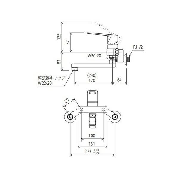 KVK(ケーブイケー) MSK110KT シングル混合栓 : ファーストWORKヤフー店 - 通販 - Yahoo!ショッピング